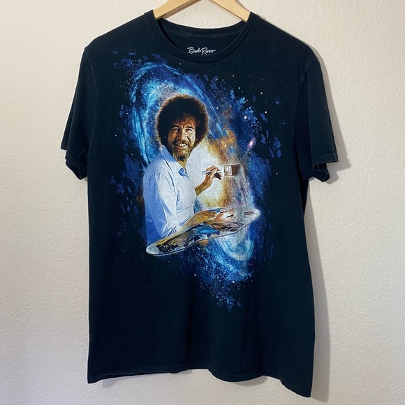 Bob Ross | Shirts | Mens Bob Ross Painting Space Black T Shirt | Poshmark